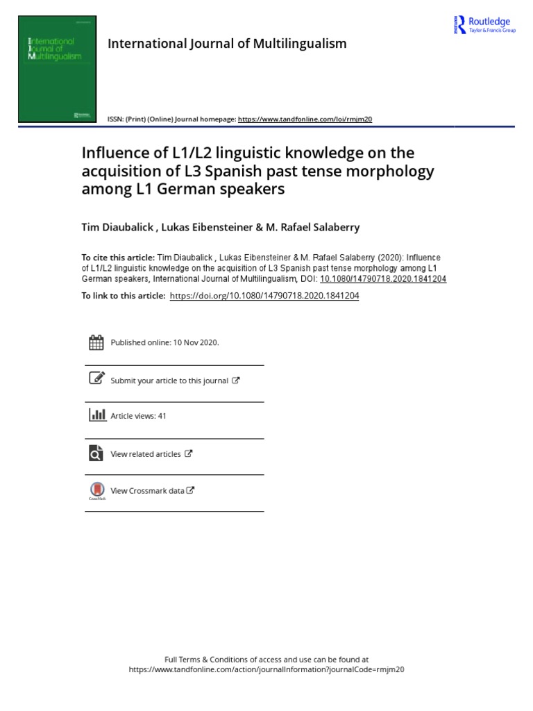 International Journal of Multilingualism | PDF | Second Language ...