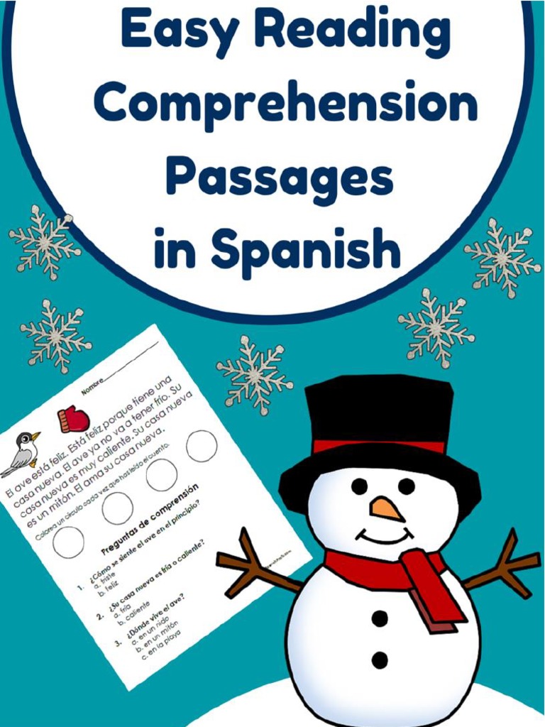 Easy Reading Comprehension Passages Spanish Invierno Winter | PDF ...