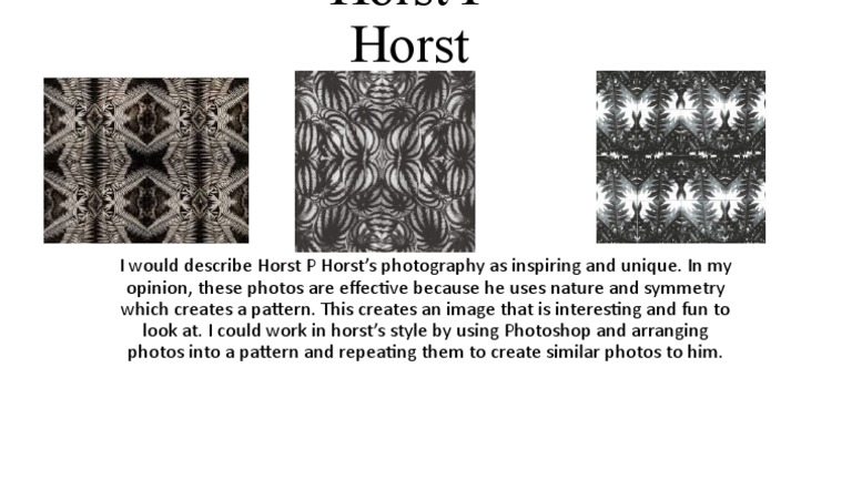 Horst P Horst Artist Investigation | PDF