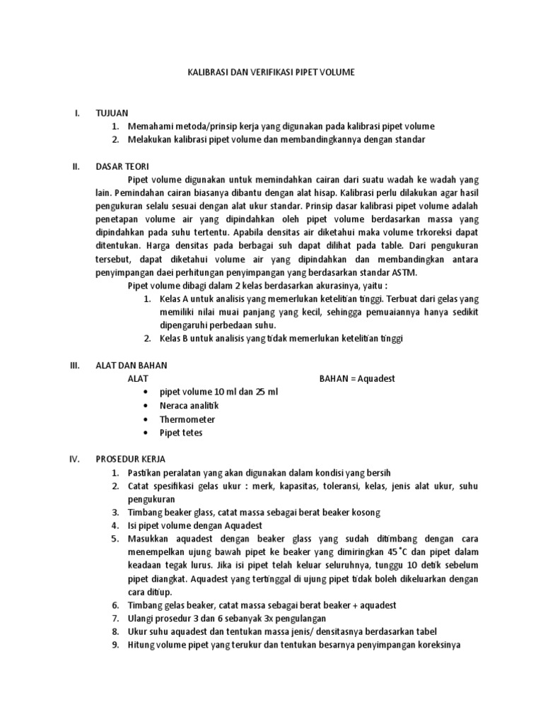 Laporan Praktikum Kalibrasi Dan Verifika | PDF