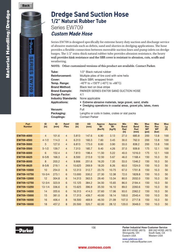 Parker Comoso EW709 Series | PDF | Dredging | Hose