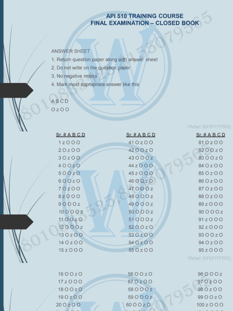 API 510 Question Bank Part-1 | PDF