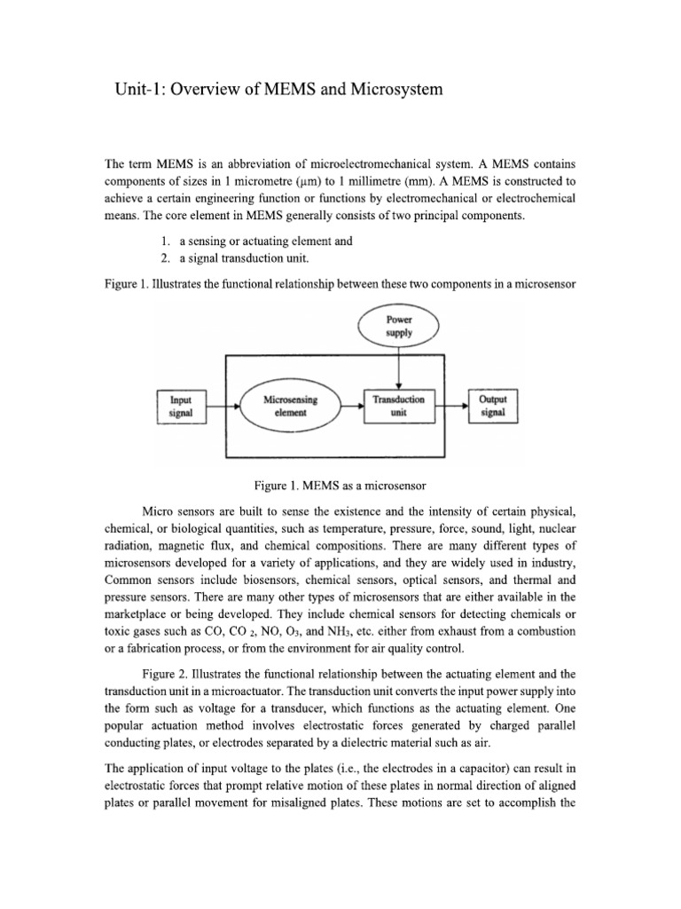 MEMS - Units 1 &2 Notes | PDF