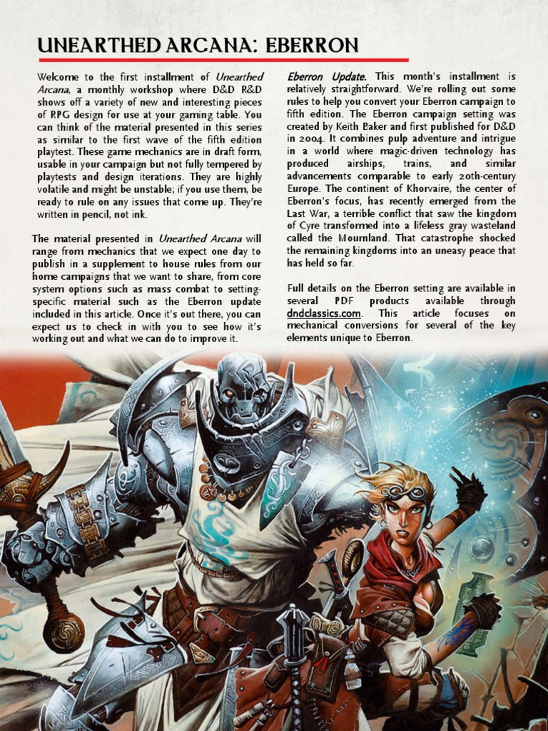UNEARTHED ARCANA_ EBERRON | PDF | Dungeons & Dragons | D20 System