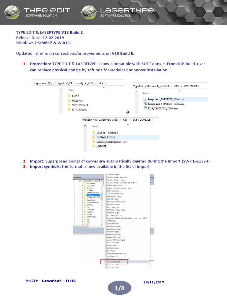 TYPE EDIT LASER TYPE V13 Build E Release Info US | PDF | Windows 10 ...