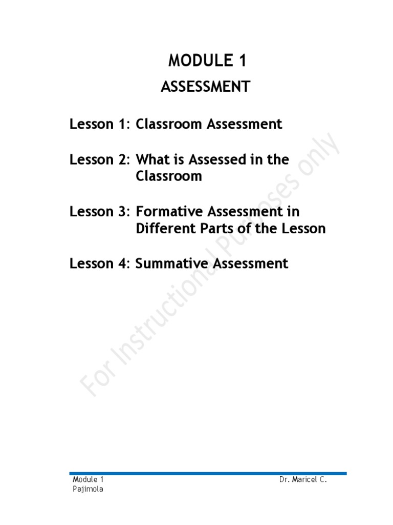 Modue1 Assessment | PDF | Educational Assessment | Learning