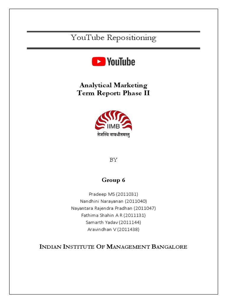 AM Group 6 Project Report | PDF | You Tube | Streaming Media