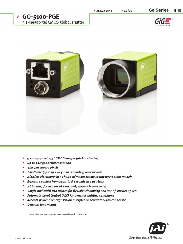 Datasheet - GO 5100 PGE | PDF | Frame Rate | Pixel