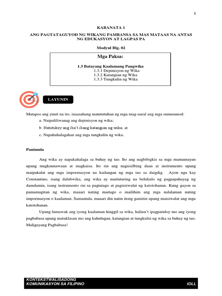 GE Fil 1 Kabanata 1 Modyul 2 | PDF