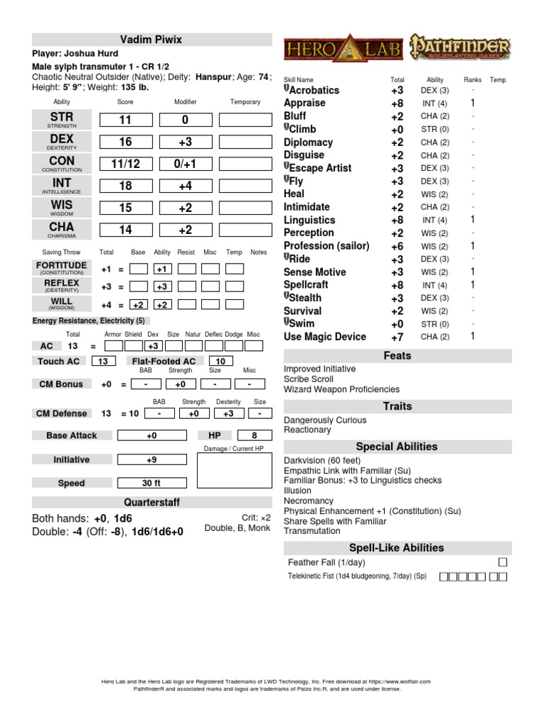 Vadim Piwix Combined Abilities Gear Spells and Journal | PDF | Magician ...