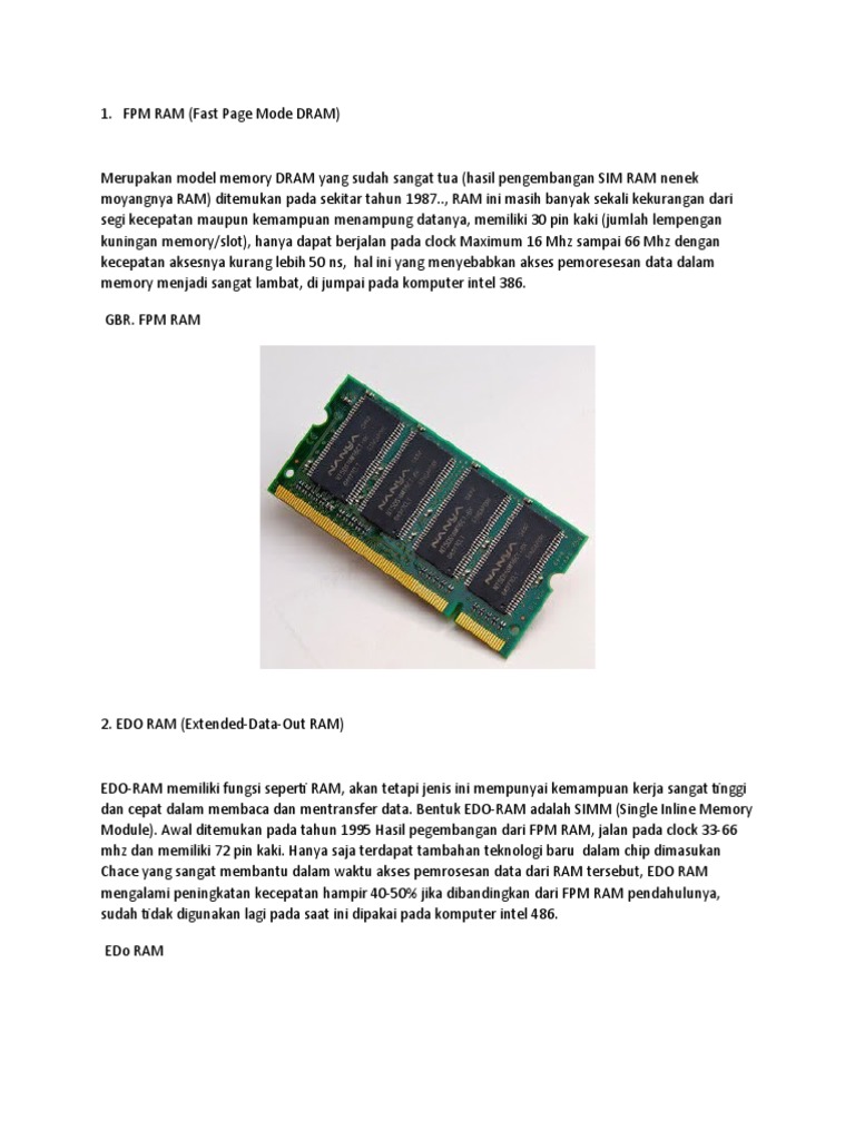 Sejarah dan Evolusi RAM | PDF