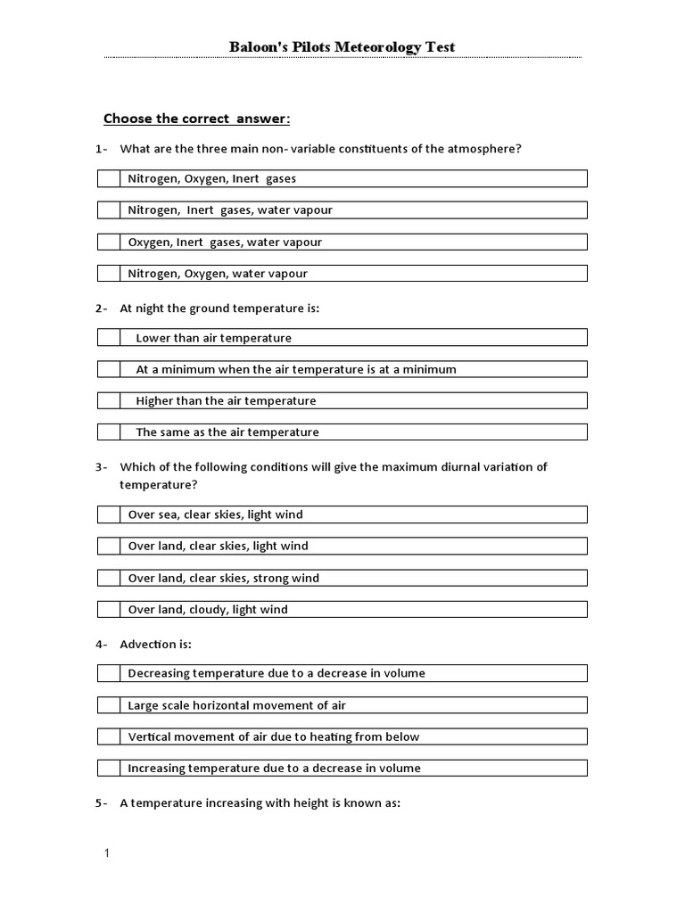 Exam | PDF | Atmosphere Of Earth | Humidity