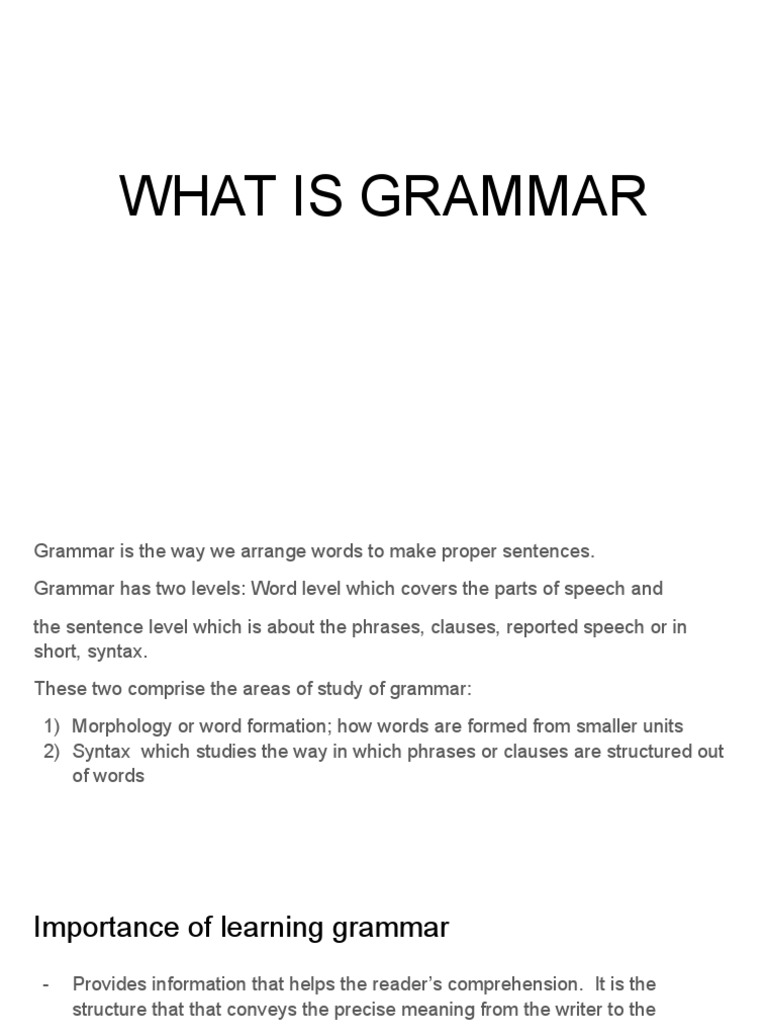 What Is Grammar? | PDF | Grammar | Question