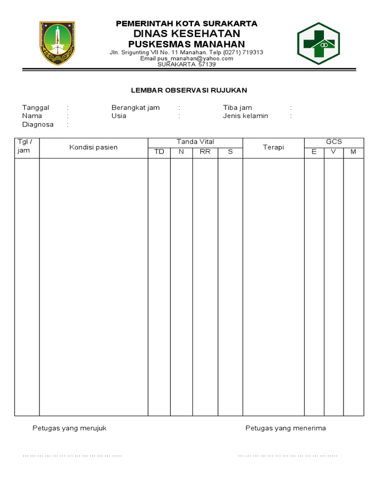 Form Lembar Observasi Rujukan | PDF