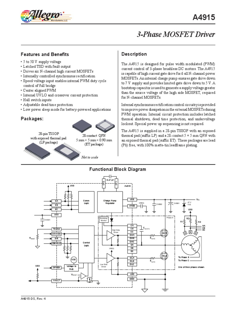 3-Phase MOSFET Driver - A4915 - 11959609 | PDF | Mosfet | Field Effect ...