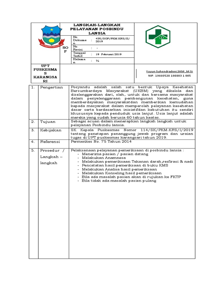 Posbindu Lansia Langkah2 | PDF