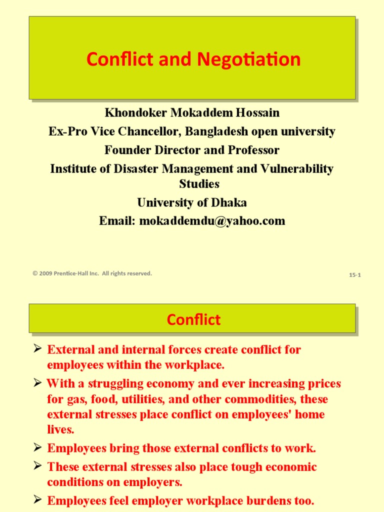 OB PPT Conflict & Negotiation | PDF | Negotiation | Goal