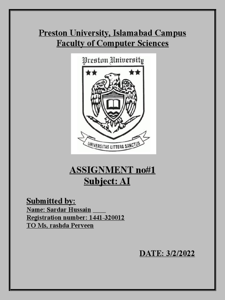 Preston University, Islamabad Campus Faculty of Computer Sciences | PDF ...