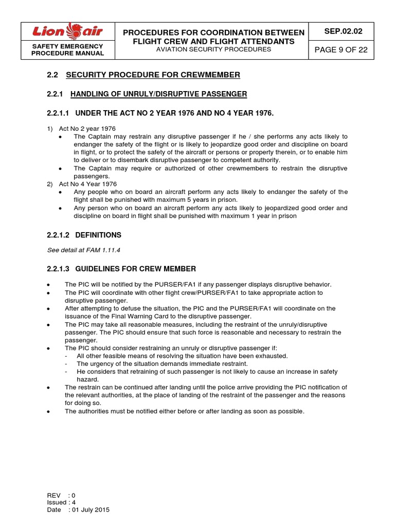 Aviation Security - Sep Manual-Chapter 2 | PDF | Aircraft Hijackings | Crime & Violence