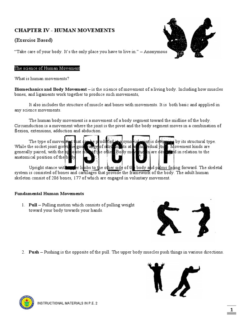PE 2 Human Movements Until Finals | PDF | Anatomical Terms Of Motion | Skeleton