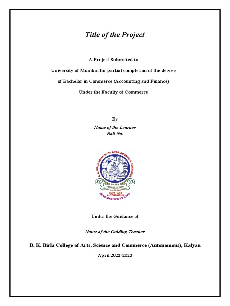 Project Format (1) | Pdf