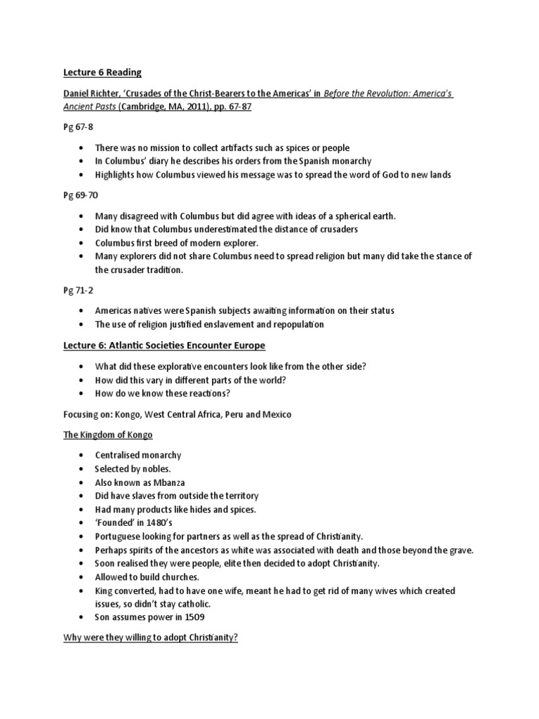 Early Modern History Lecture 6 Reading | PDF | Inca Empire