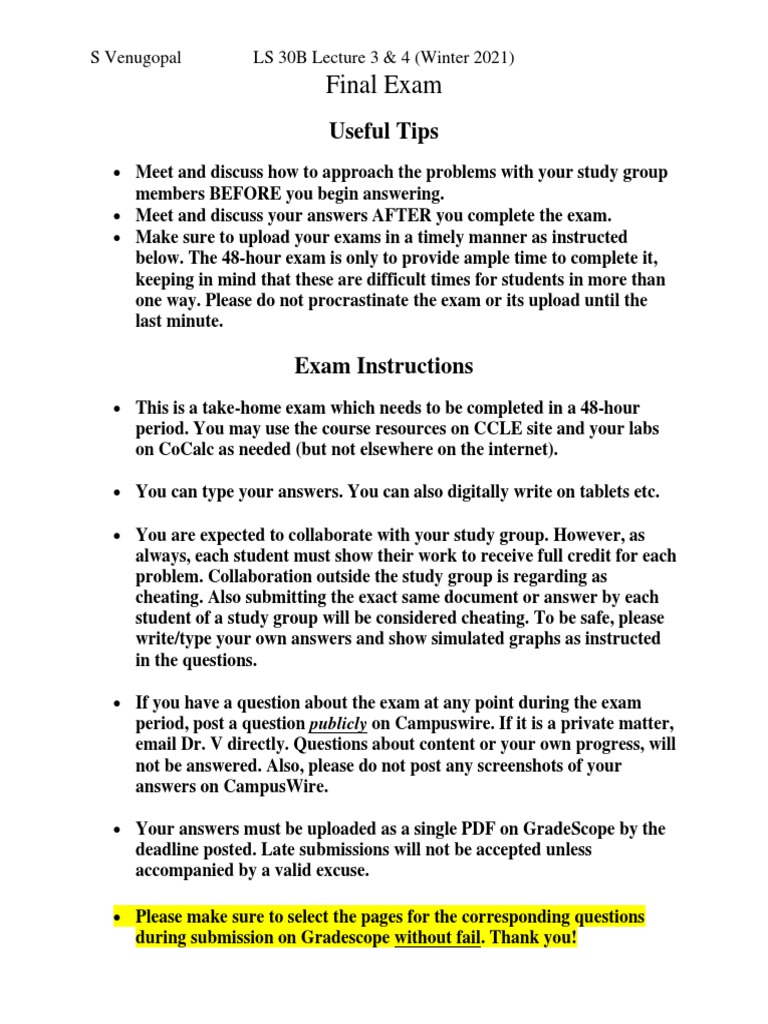 LS30B Winter 2021 Finals Exam SVenugopal | PDF | Stability Theory | Eigenvalues And Eigenvectors