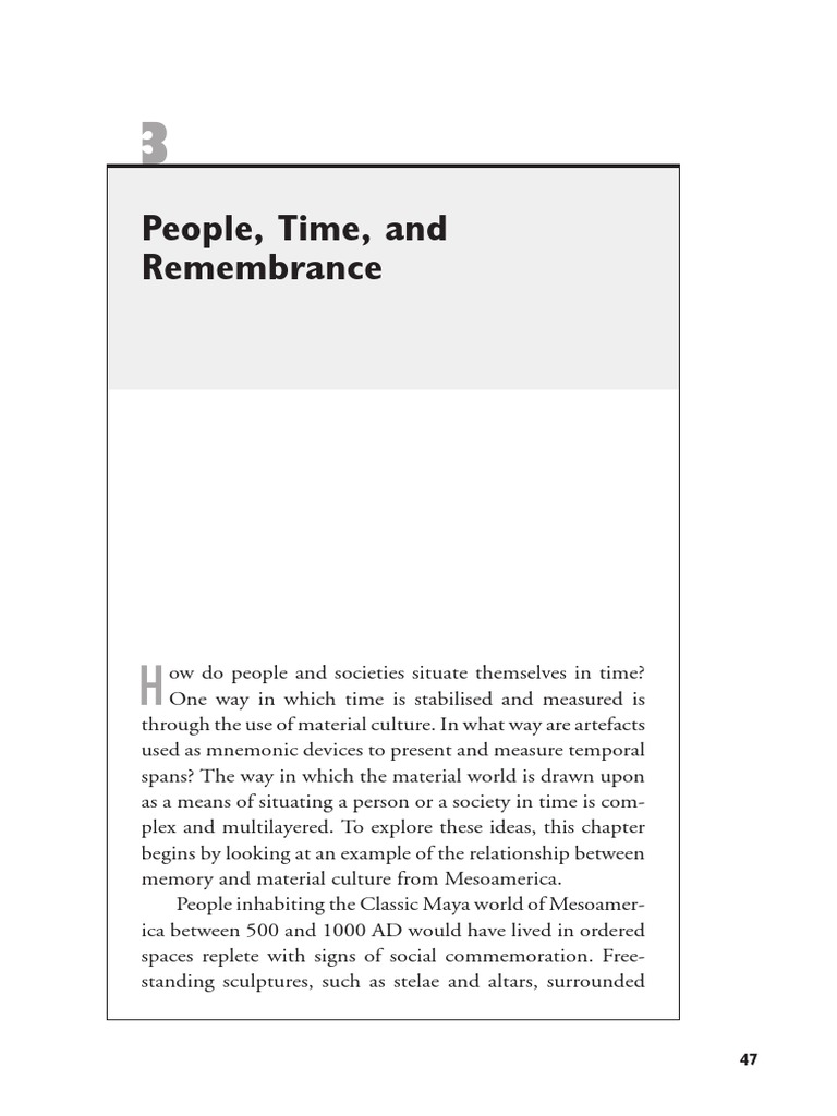 People, Time, and Remembrance: P1: KNQ 9780521837088c03 CUFX150/Jones 978 0 521 83708 8 August 6 ...