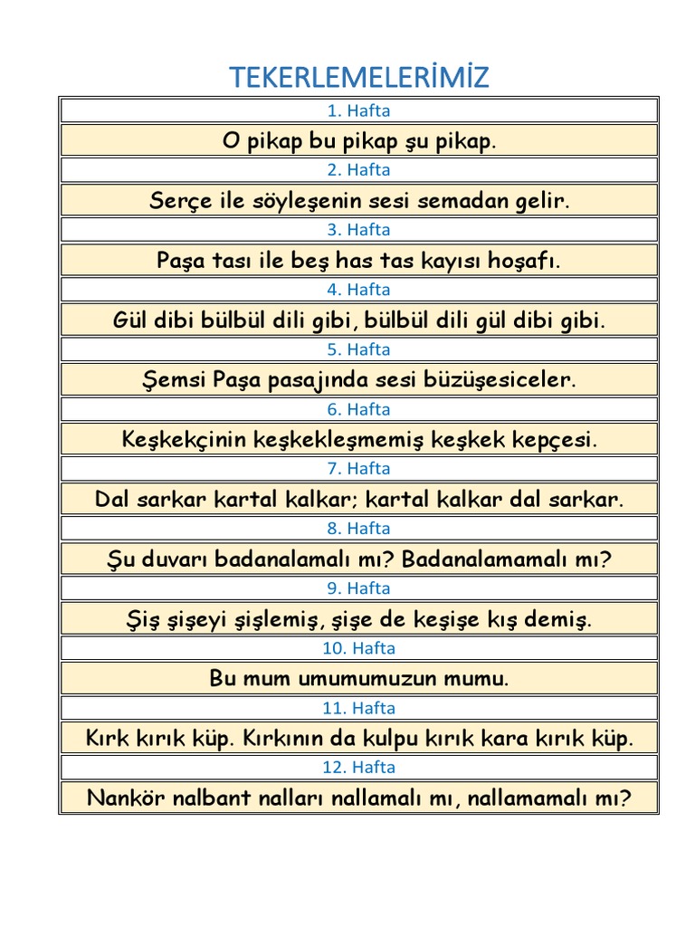tekerlemeler | PDF