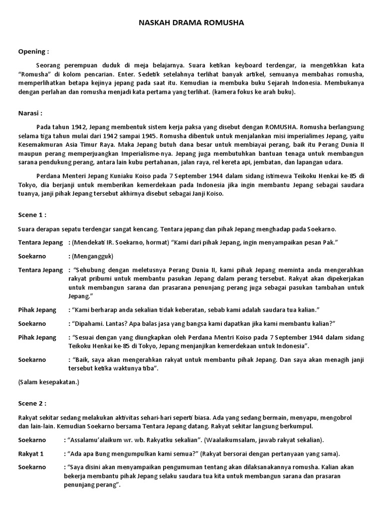 Naskah Drama Romusha | PDF | Sejarah