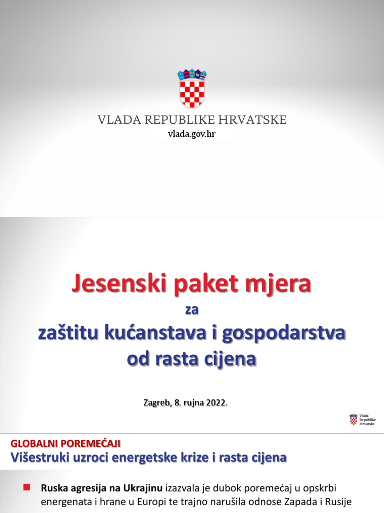 Jesenski Paket Mjera Za Zaštitu Građana I Poduzeća | PDF