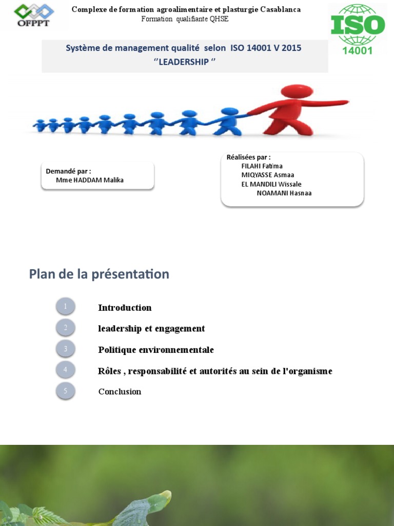 Iso 14001 LEADERSHIP Fin | PDF | Direction | Environnement naturel
