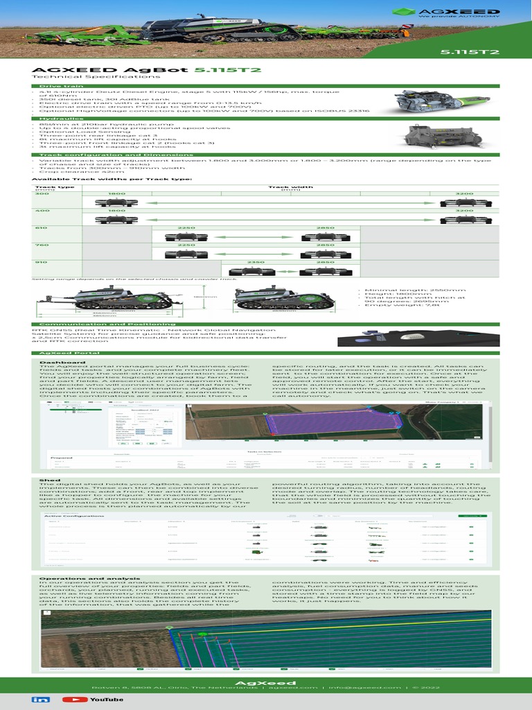AgXeed AgBot 5.115T2 Specifications-1 | PDF