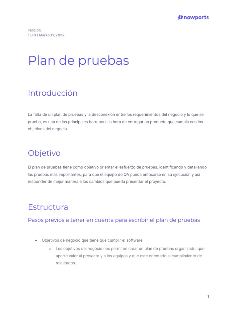 Plan de Pruebas | PDF | Planificación | Software