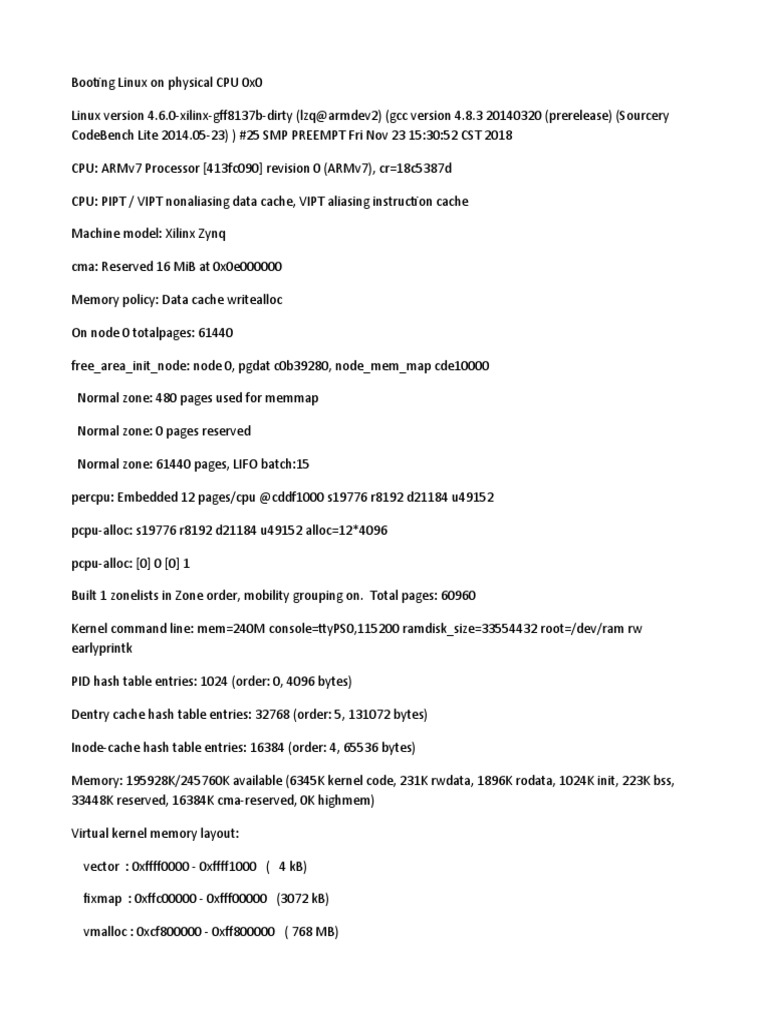 Kernel Log | PDF | Cpu Cache | Flash Memory