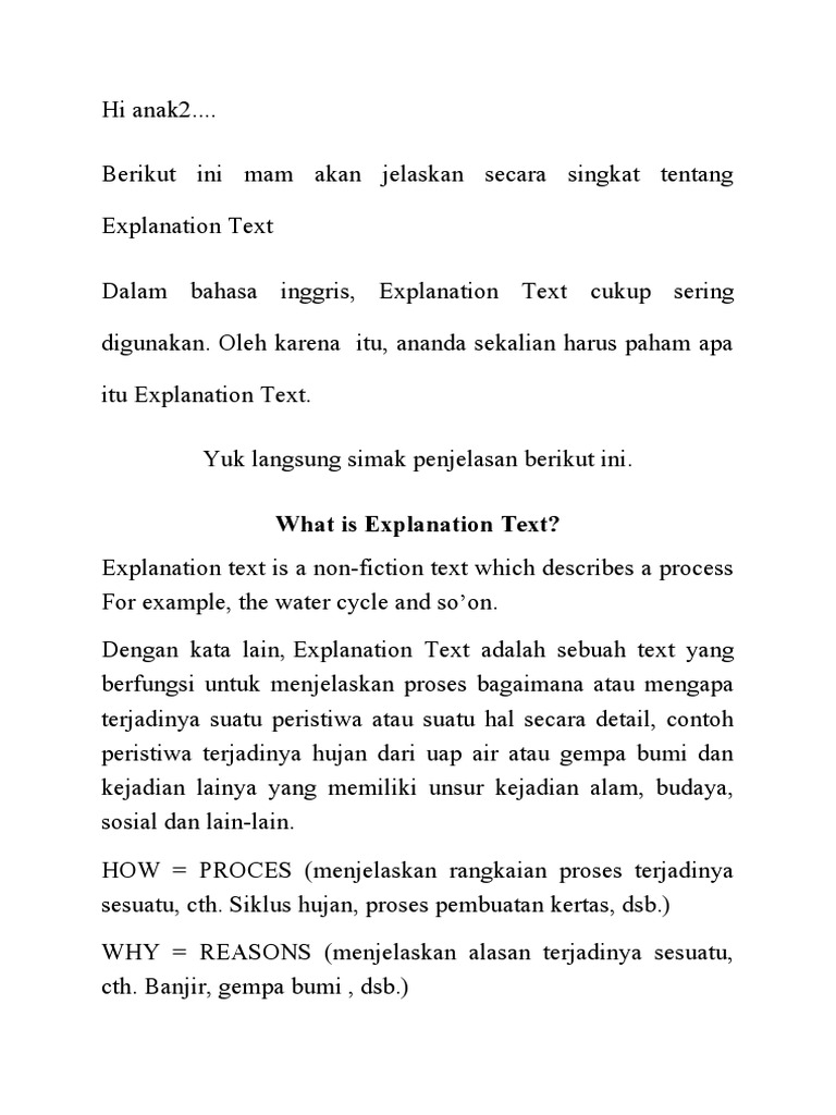 Explanation of Explanation Text | PDF