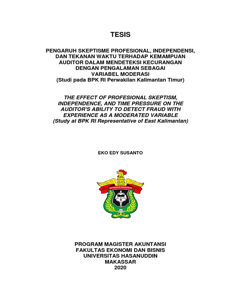 EKO EDY SUSANTO-A062182018 Contoh Tesis Unhas | PDF