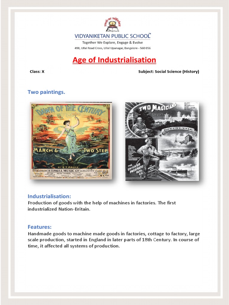 AgeofIndustrialisation-StudyMaterial 7692 | PDF | Cotton | Industrial ...