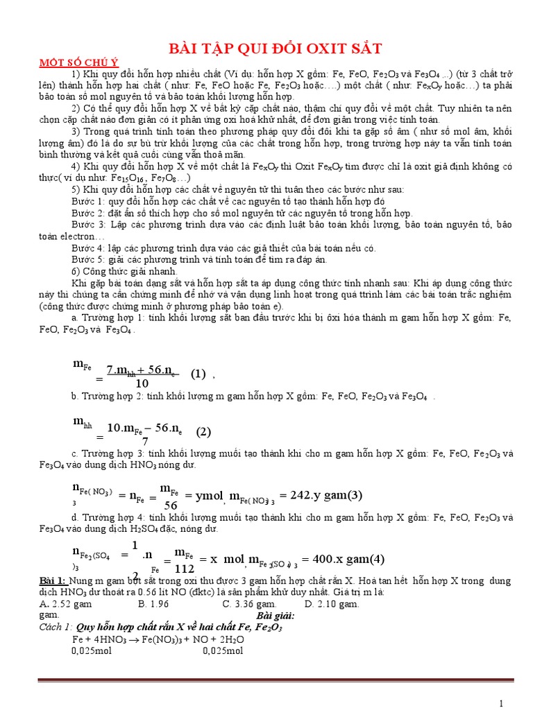 Bai Tap Qui Doi Oxit Sat | PDF