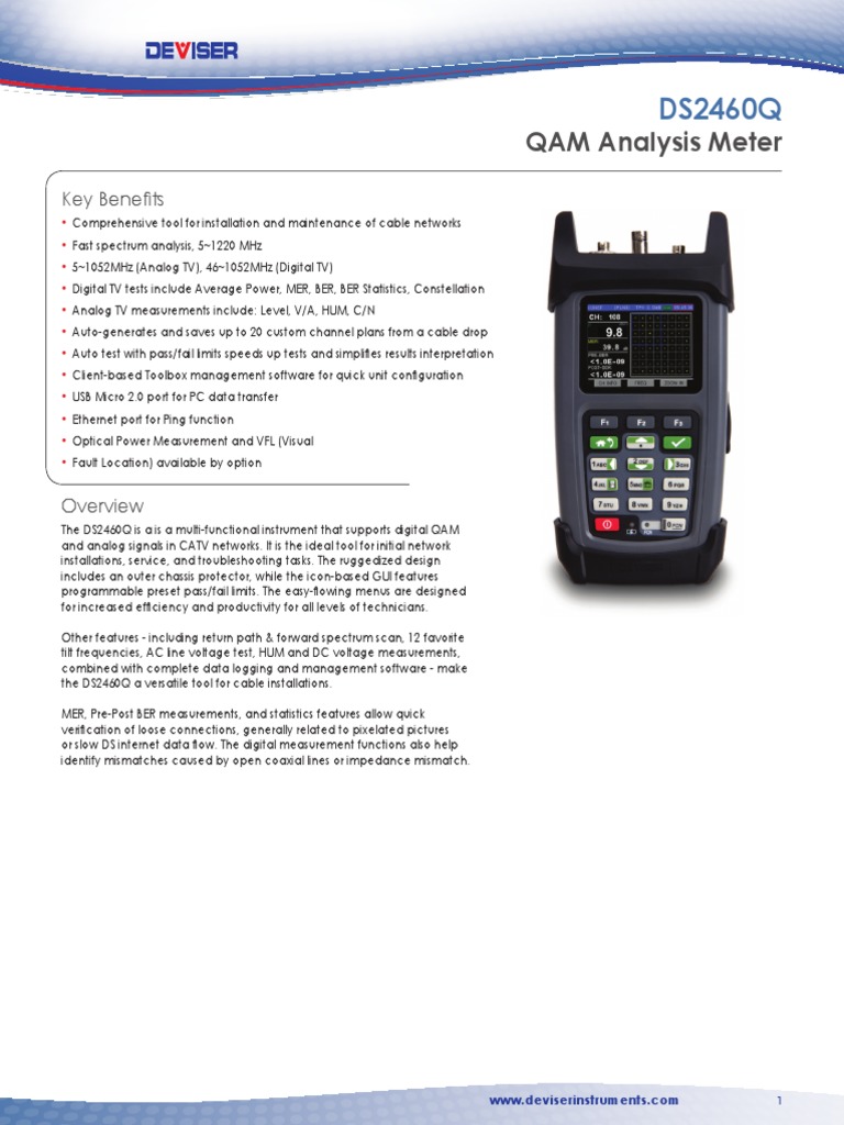DS2460Q Datasheet | PDF | Spectrum | Cable Television
