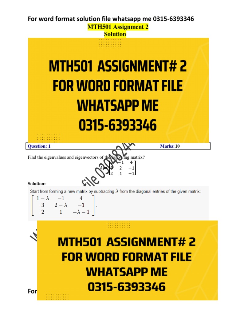 MTH501 Assignment 2 | PDF