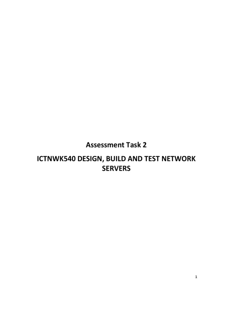 ICTNWK540 AT2 Design, Build and Test Network Servers Noman Bandi | PDF ...