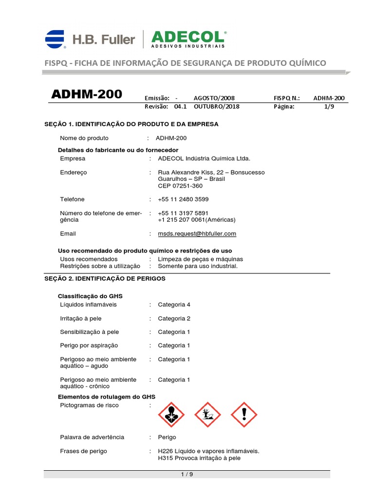 Adhm-200 Fispq | PDF | Desperdício | Química
