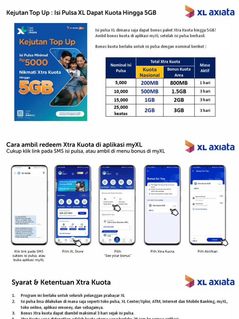 Bonus Kuota XL hingga 5GB Isi Pulsa | PDF