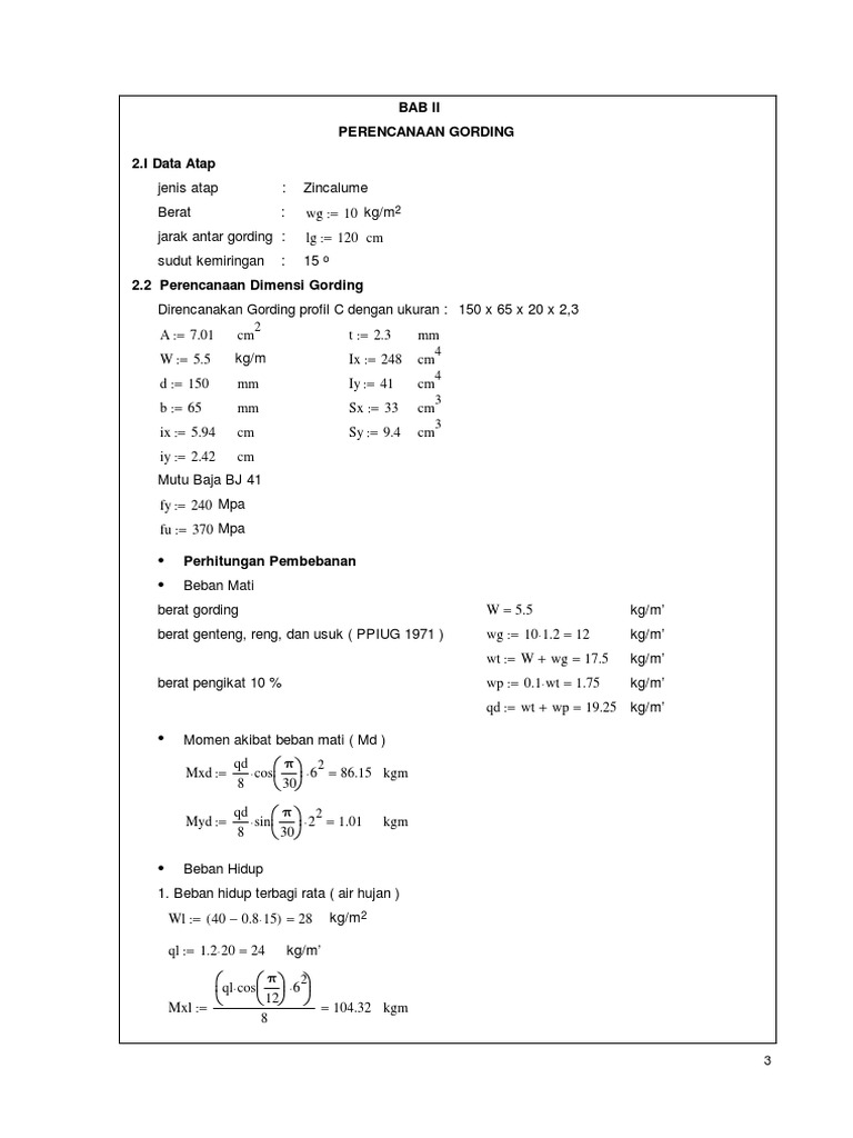 Bab 2 Gording | PDF