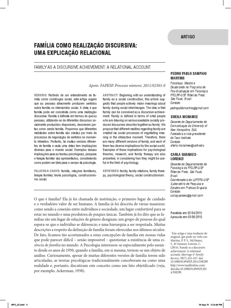 155-Texto Do Artigo-445-455-10-20160920 | PDF | Família | Sociologia