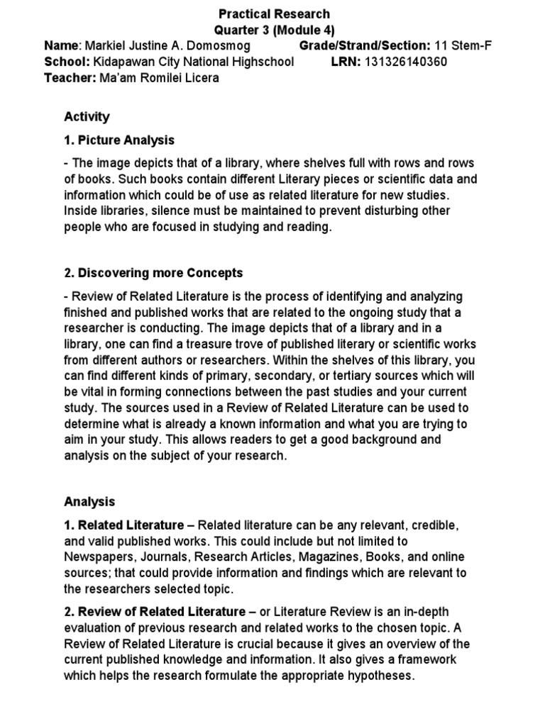 Literature Review Overview and Structure | PDF | Libraries | Literature ...