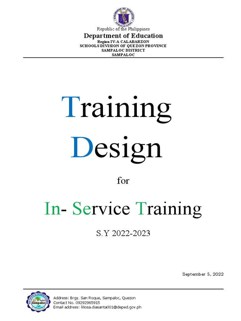 District Training Design 2021 | PDF | Learning | Empowerment