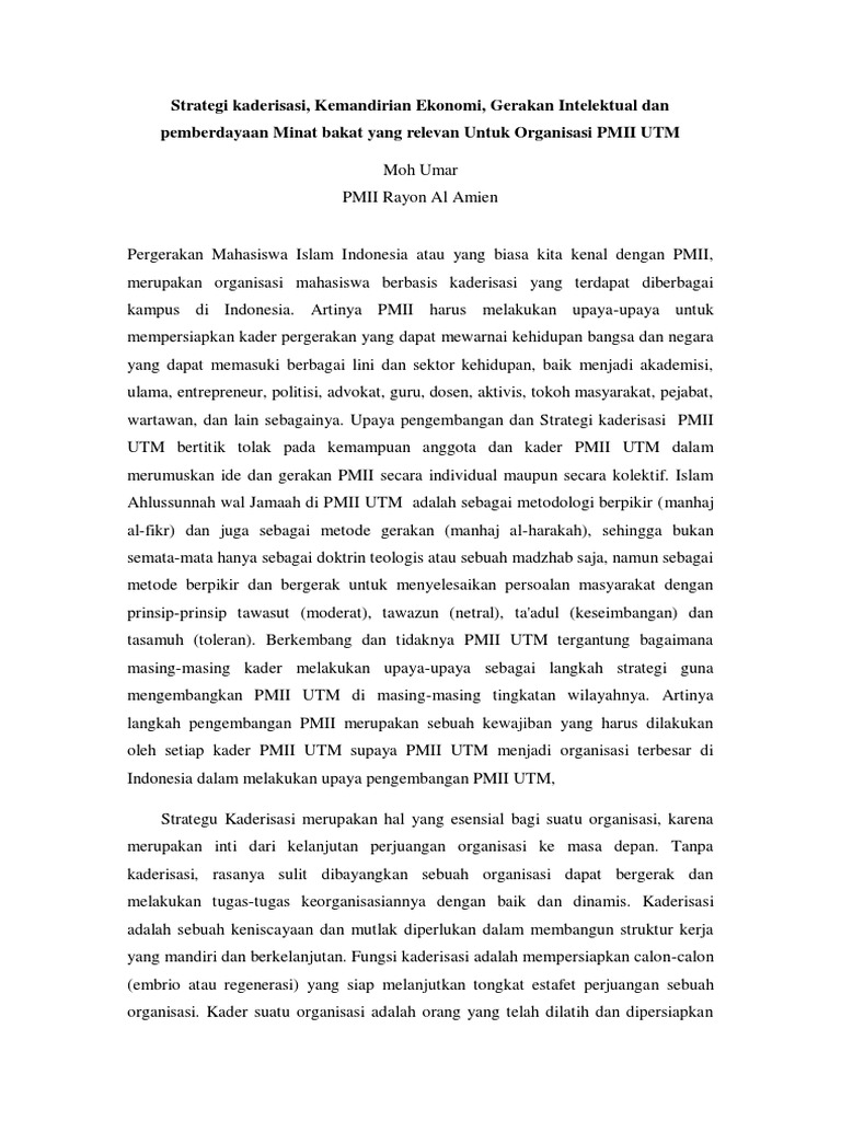 Essai Moh Umar | PDF | Karier & Perkembangan | Bisnis