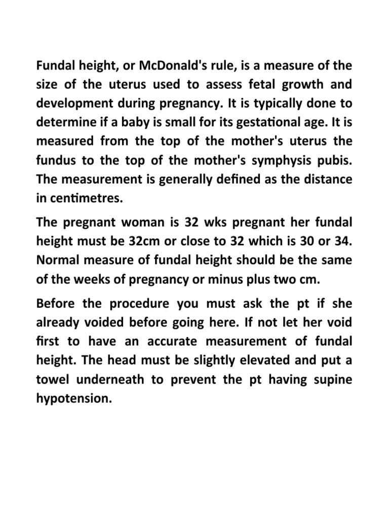 Fundal Height | PDF | Uterus | Pregnancy